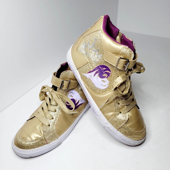 Disney | Shoes | Disney Dsigned Descendants Gold Royalty High Top ...